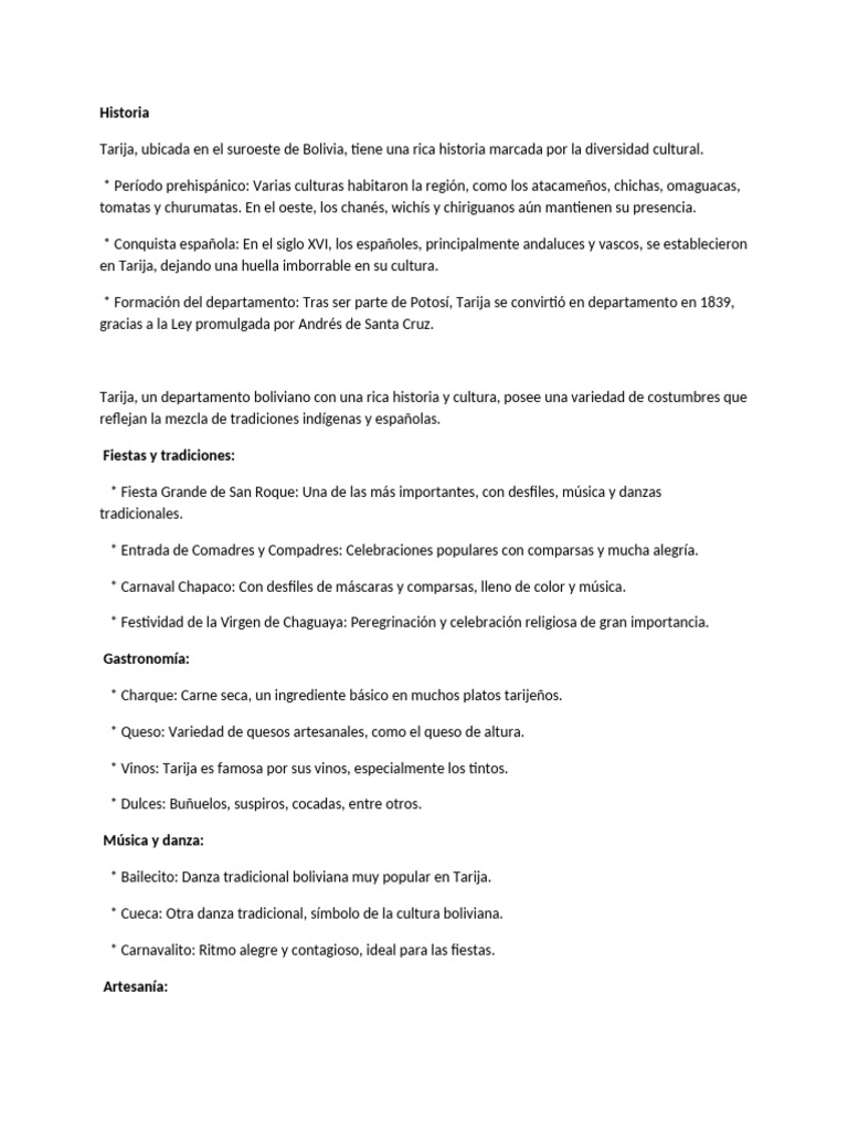 Historia de Tarija | PDF