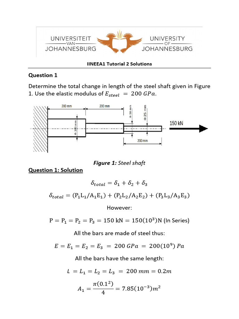 IINEEA1 Tutorial 2 Solutions | PDF | Beam (Structure) | Teaching ...