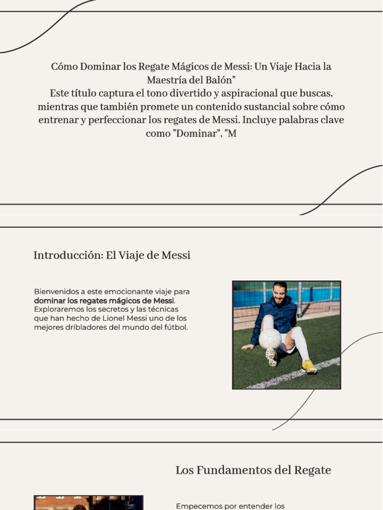 Entrenamiento de Regates de Messi | PDF