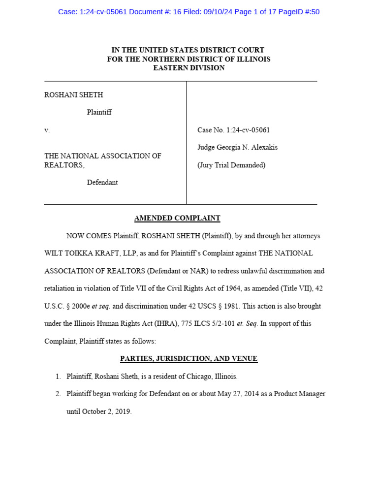 Roshani Sheth Amended Complaint Sept 2024 | PDF | Legal Remedy ...