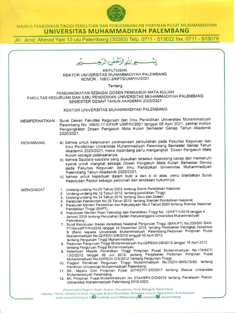 SK Mengajar Genap 2020-2021 | PDF