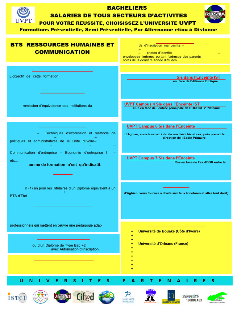 Plaquette BTS RHC UVPT | PDF