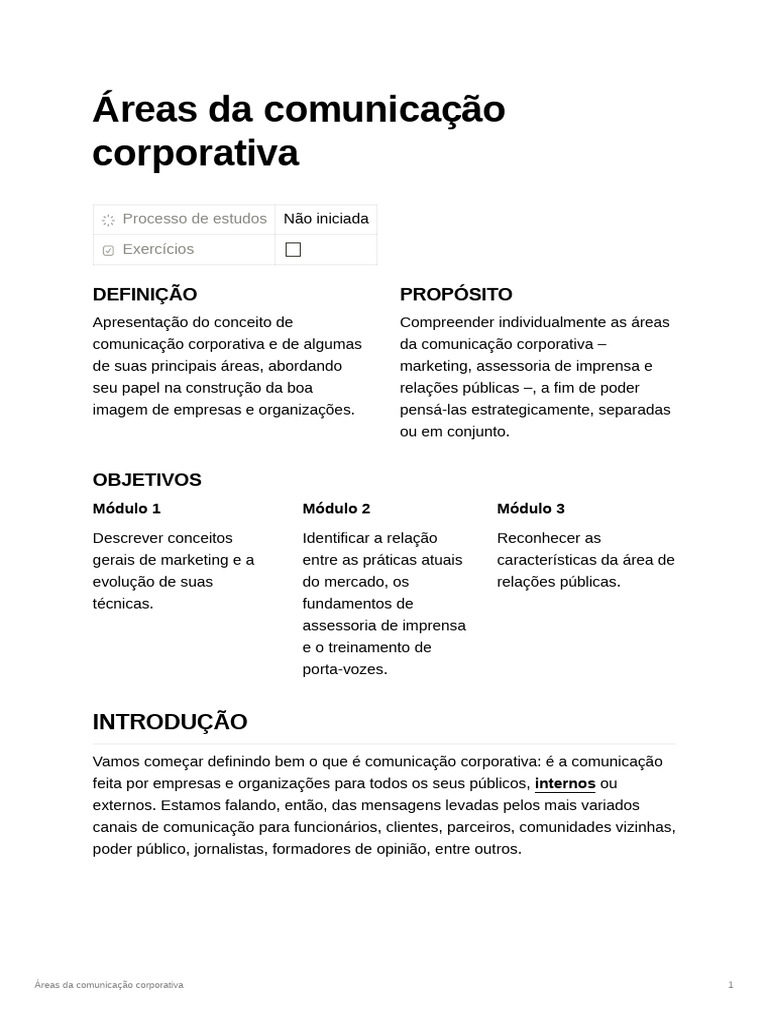Aula 2 Areas Da Comunicação Corporativa Pdf
