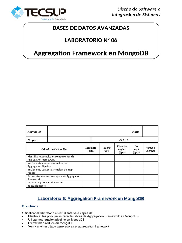 Lab06-BDAV - Aggregation Framework-1 | PDF