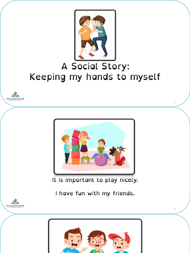 Social Story Keeping My Hands To Myself | PDF