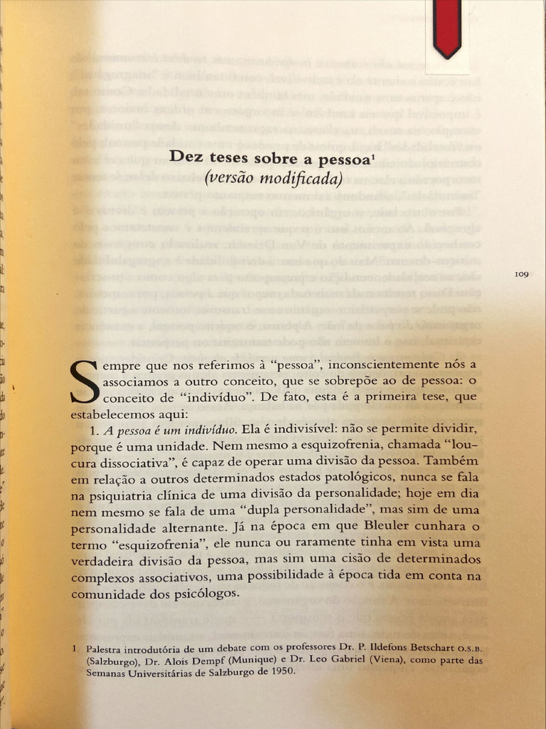 Capítulo 10 Teses Da Pessoa Humana | PDF