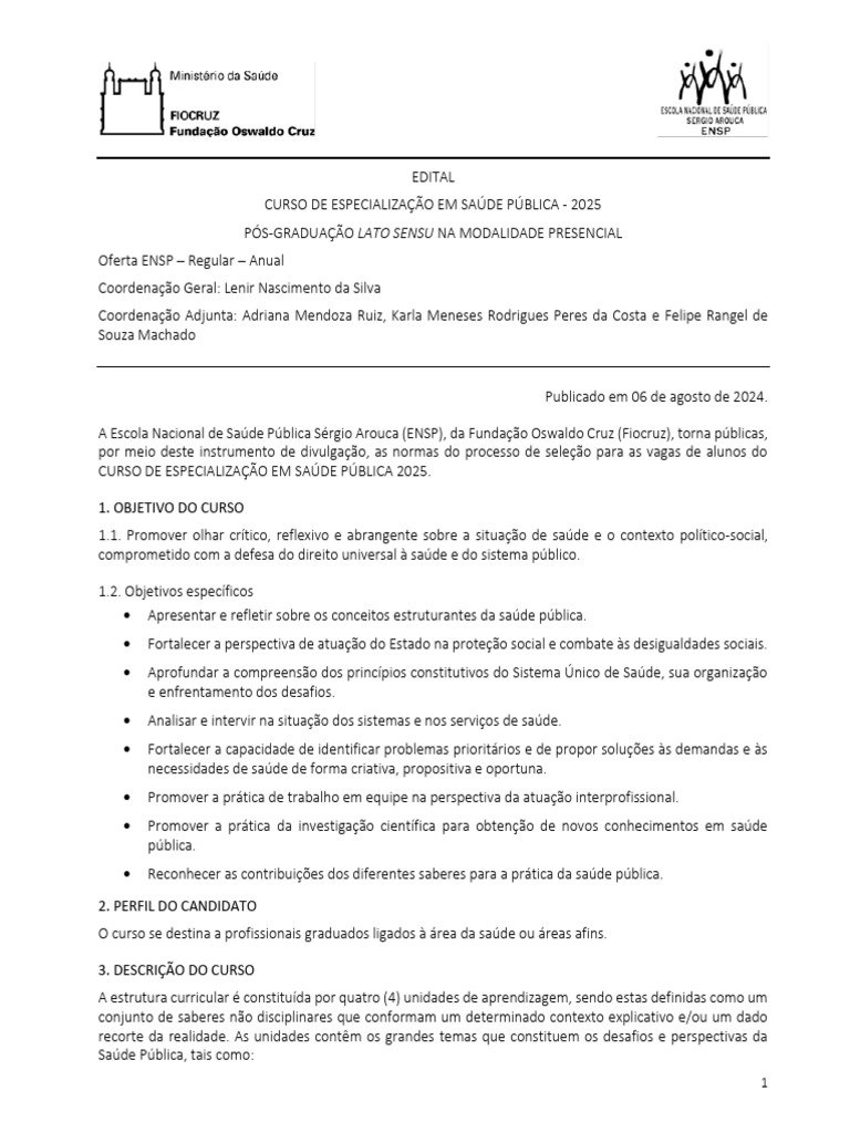 CESP 2025 Edital de Selecao1 | PDF