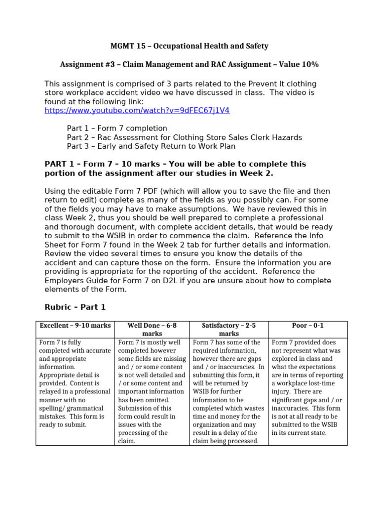 Assignment N3 - Claim Management 0 RAC Assignment | PDF