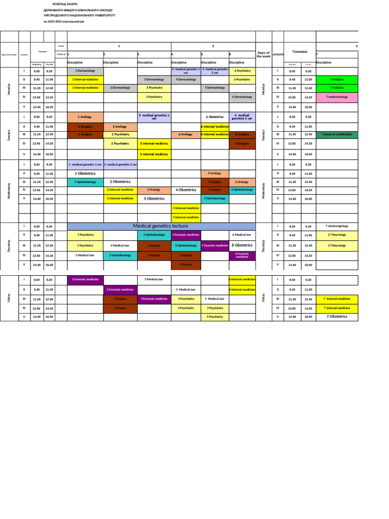 4 Year Timetable 23-24 Spring | PDF