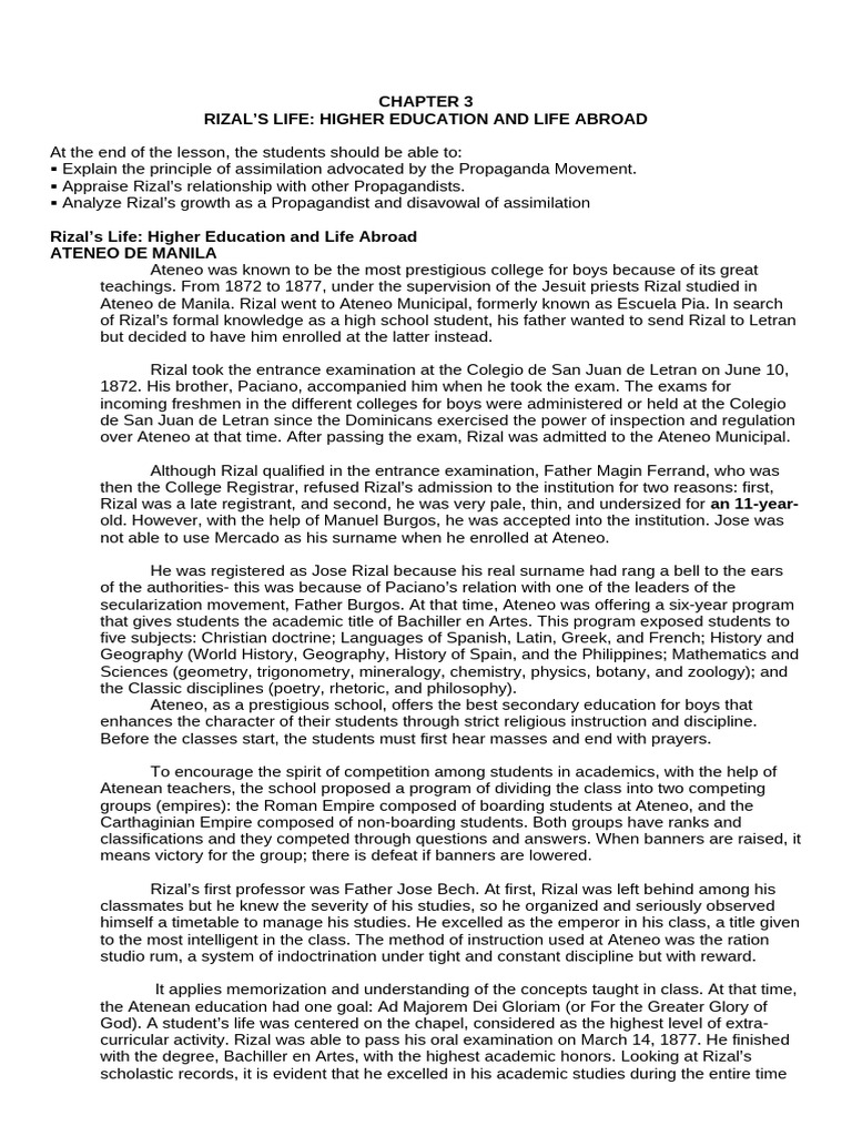 Rizal Chapter 2 | PDF