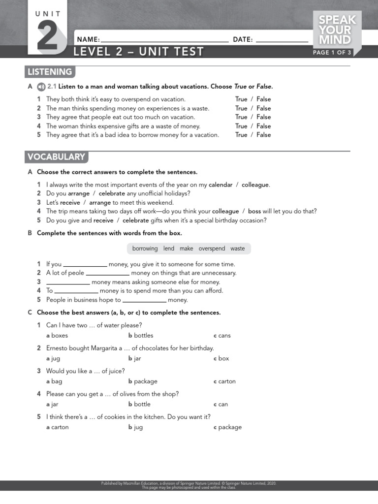 SYM 2 U02 Test | PDF