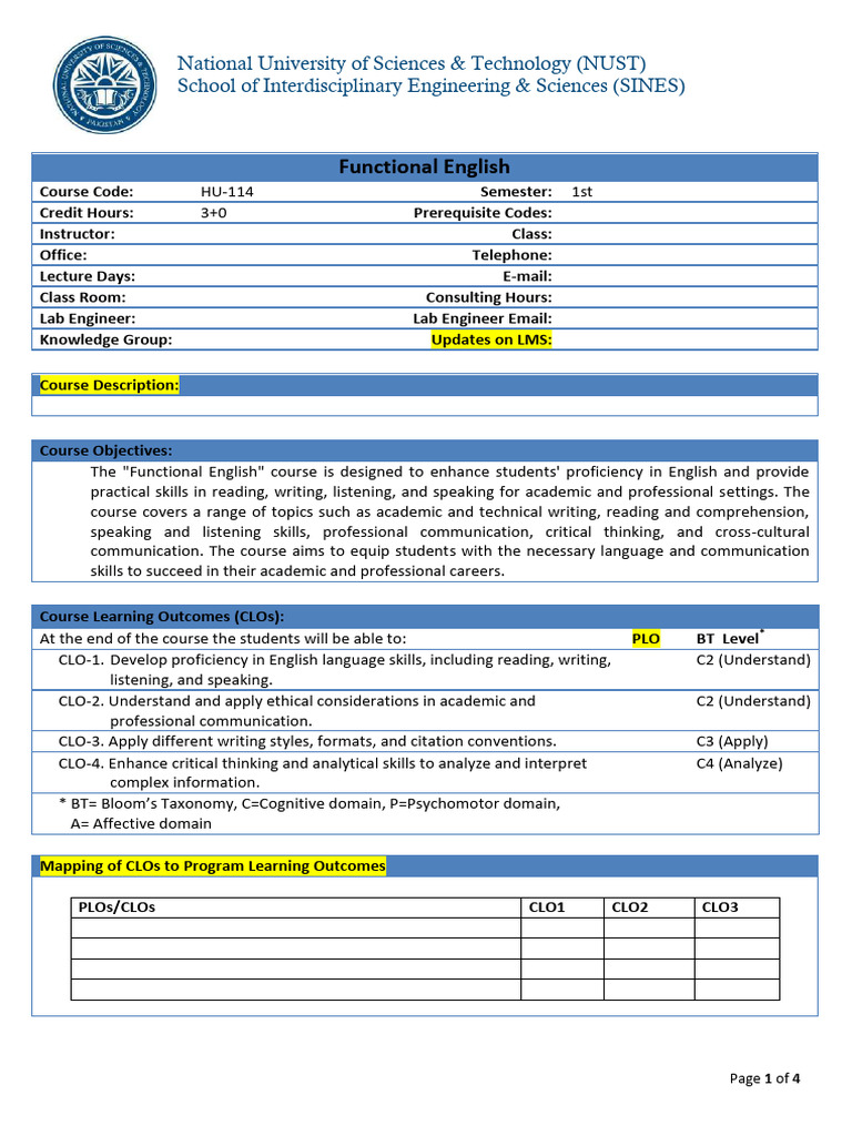 HU-114, Functional English Compressed | PDF