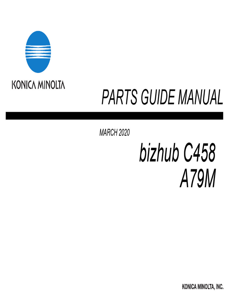 Bizhub C458 Parts Manual | PDF