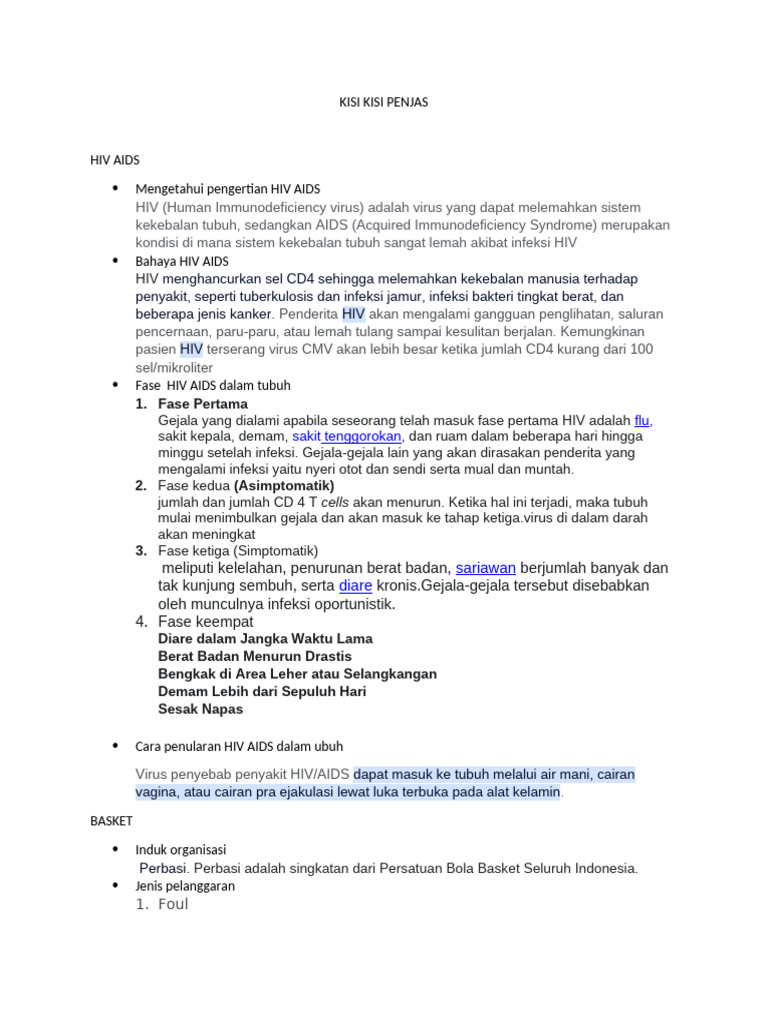 Kisi Kisi Penjas | PDF