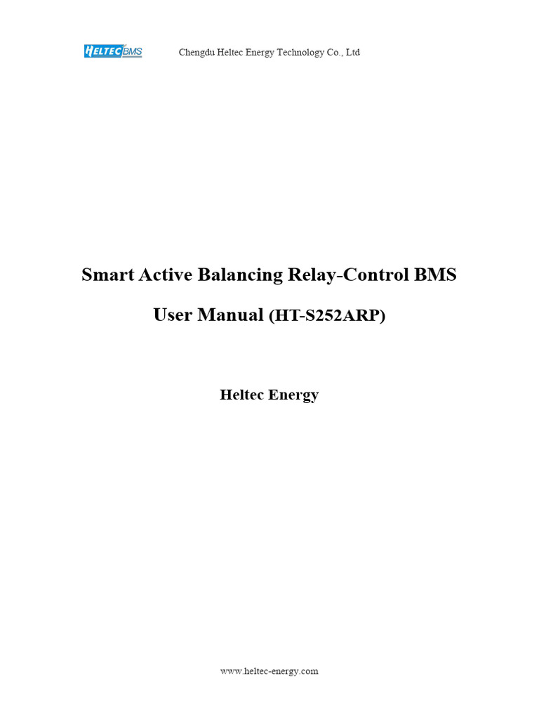 Smart Relay Control BMS User Manual1 | PDF