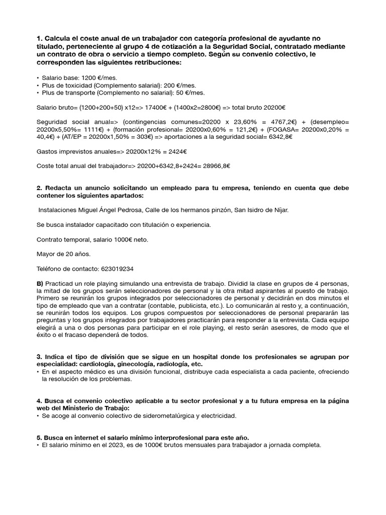 Actividades Finales Tema 6 | PDF