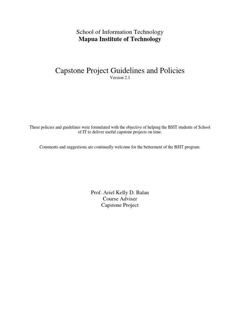 Capstone Project Policies and Guidelines | PDF | Software Development Process | Software
