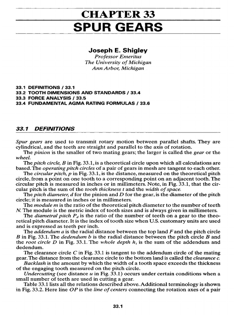 Spur Gear | PDF