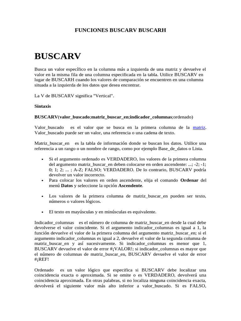Funciones de Búsqueda Buscarv | PDF