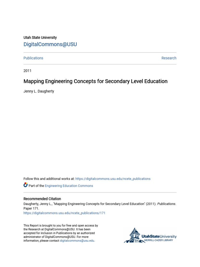 Mapping Engineering Concepts for Secondary Level Education | PDF