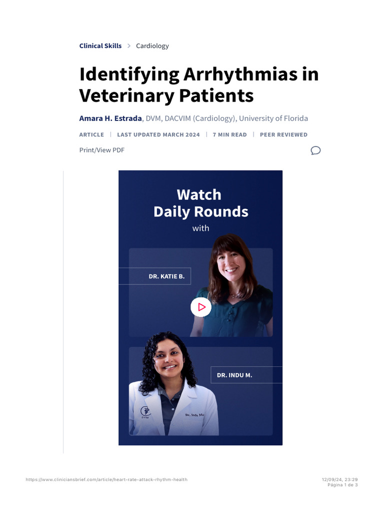 How To Identify Arrhythmias in Dogs & Cats - Clinician's Brief | PDF