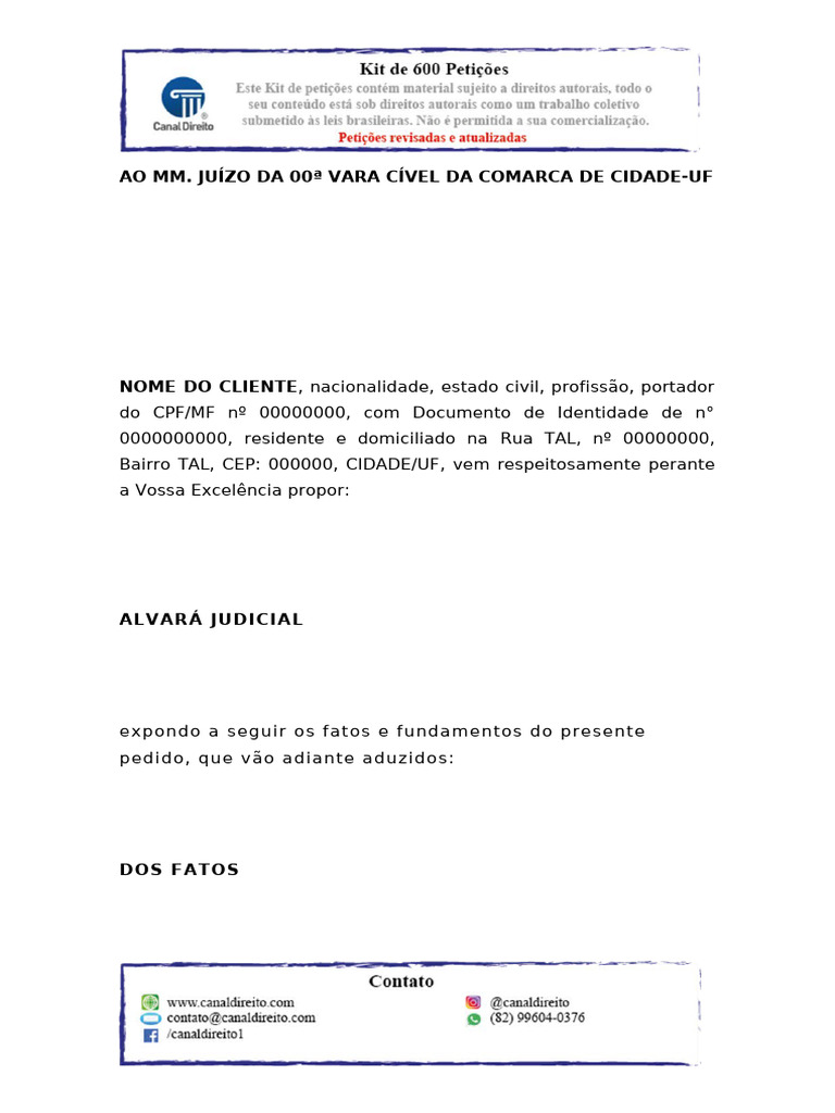 22 - Modelo de Alvará Judicial | PDF