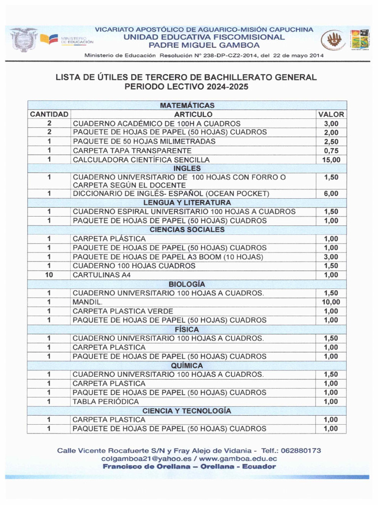 Lista 3ro. General | PDF