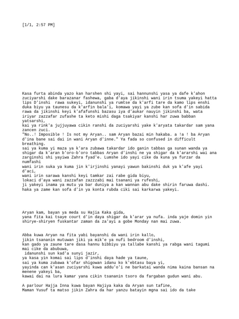 Dup (01) Hukuncin Allah Part 2 by Aysha Garkuwa Fulani-1 | PDF