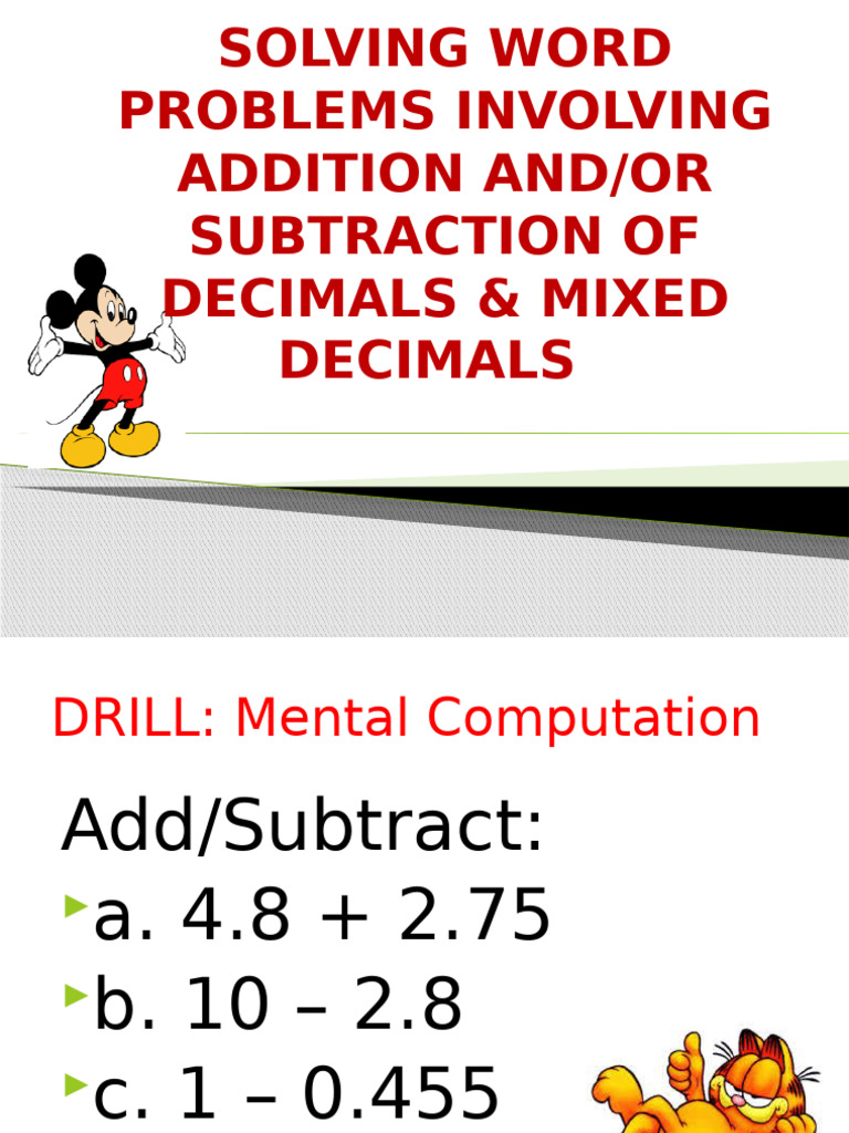 Decimal Word Problems Practice | PDF