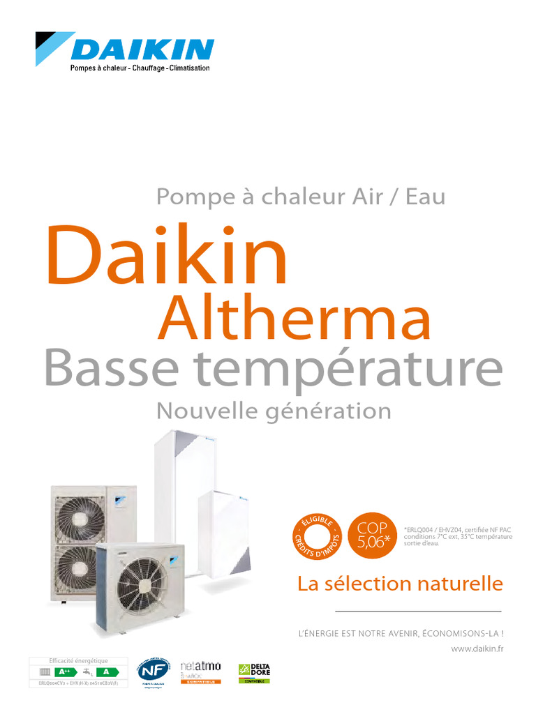 Daikin Altherma Basse Température 2ème Génération | PDF