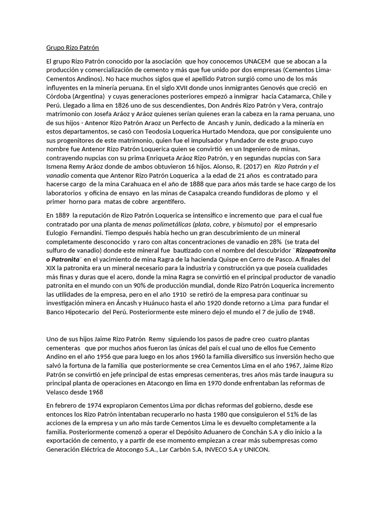 Grupo Rizo Patrón | PDF