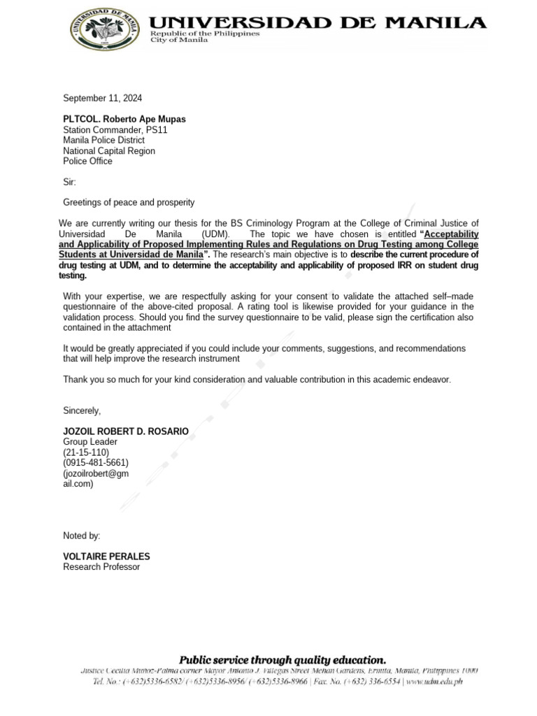 Validation Letter | PDF