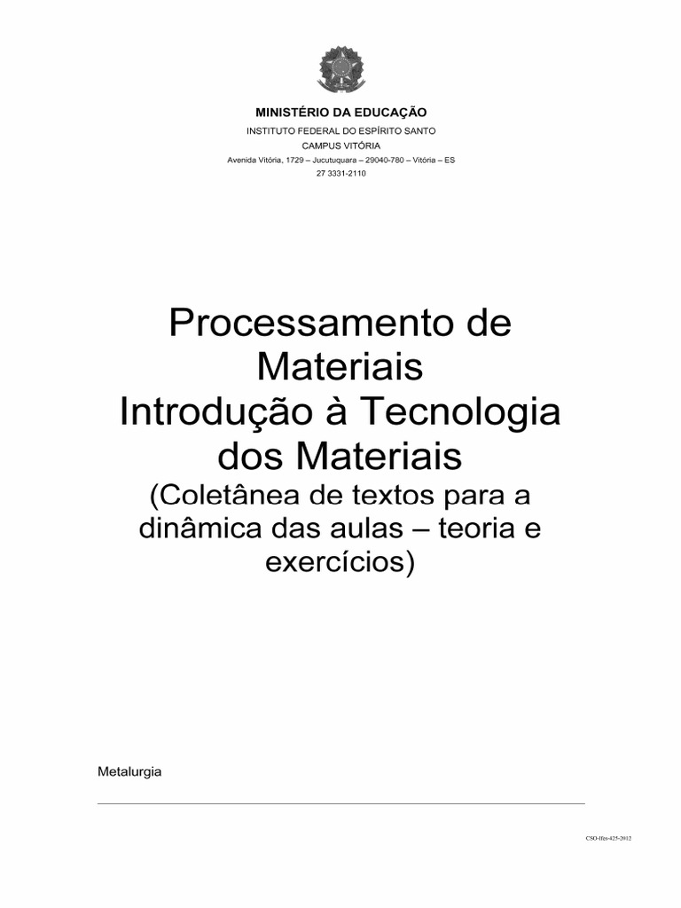 Processamento de Materiais Itm | PDF