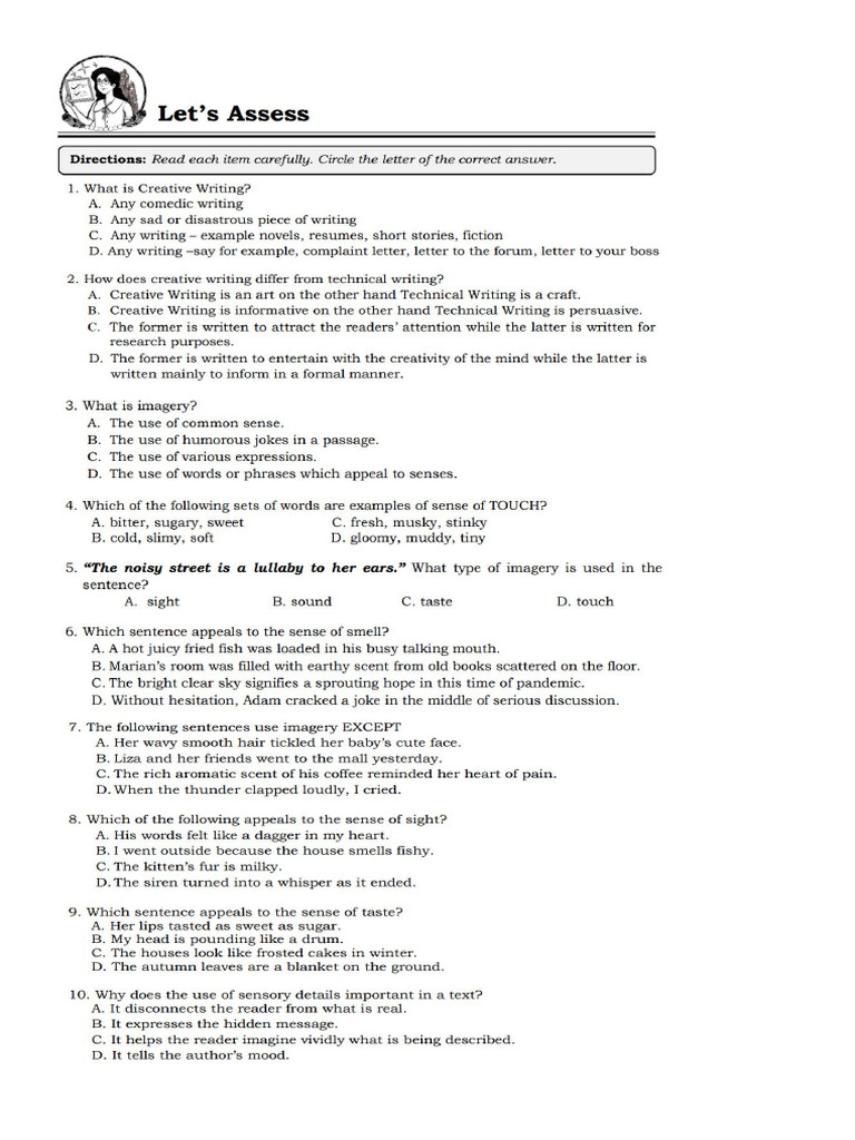 Creative Writing Test | PDF