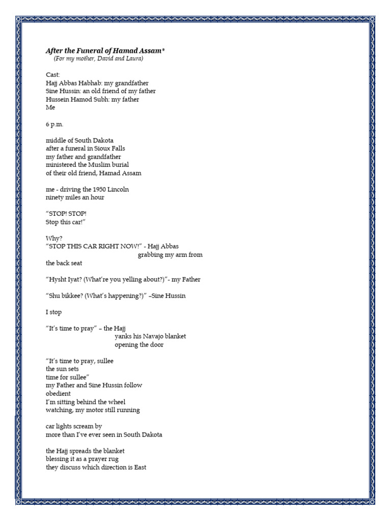 Dr. H.S. Hamod English Poem - After The Funeral of Hamad Assam - June22 ...