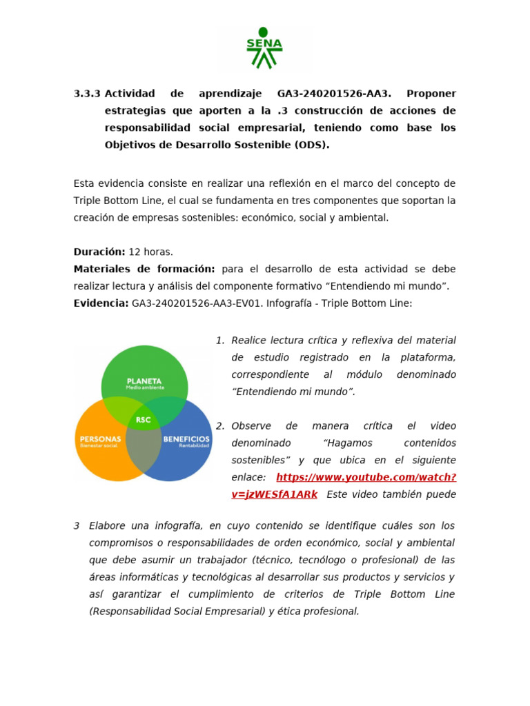 Infografía Triple Bottom Line | PDF