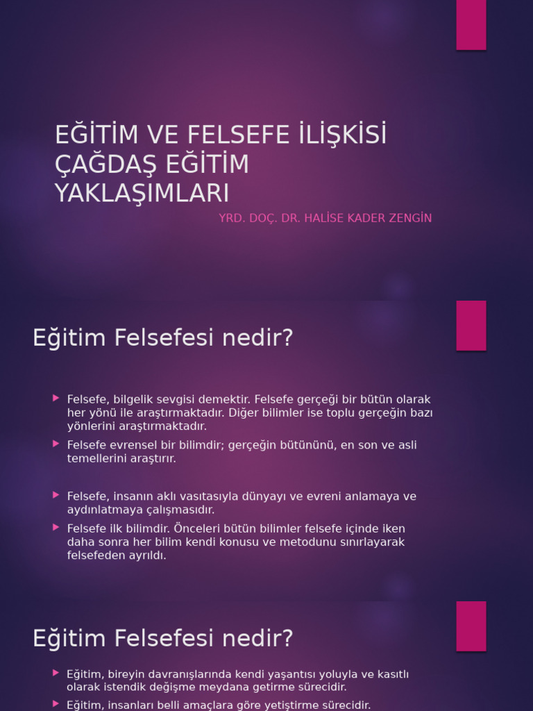 Eğitim Felsefe İlişkisi | PDF