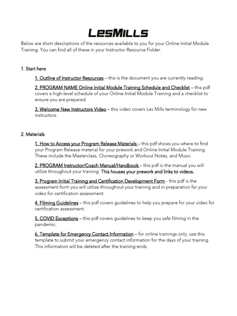 1. Outline of Instructor Resources | PDF