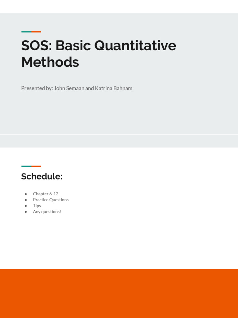 SOS Basic Quantitative Methods | PDF