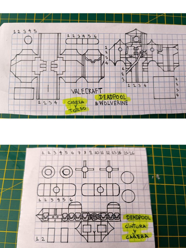 Deadpool Minecraft Plantillas para Guía de Papercraft | PDF