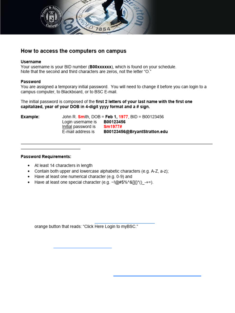 First Login BSC Computer Account | PDF