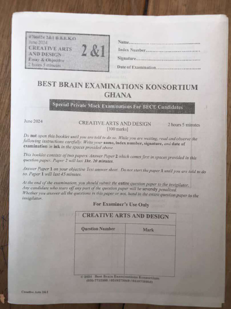 Special Private Mock Creative Arts | PDF