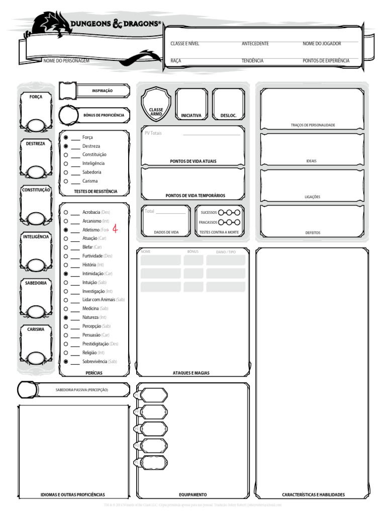 Ficha Aidan Stark 2°nivel | PDF