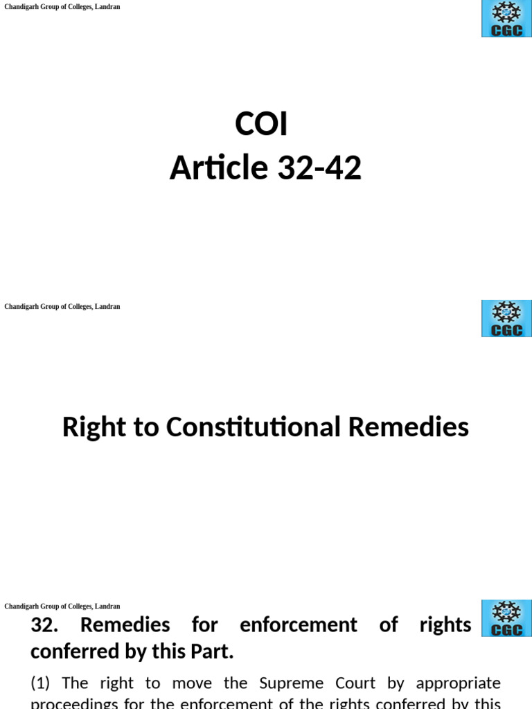 COI Article 32-42 | PDF