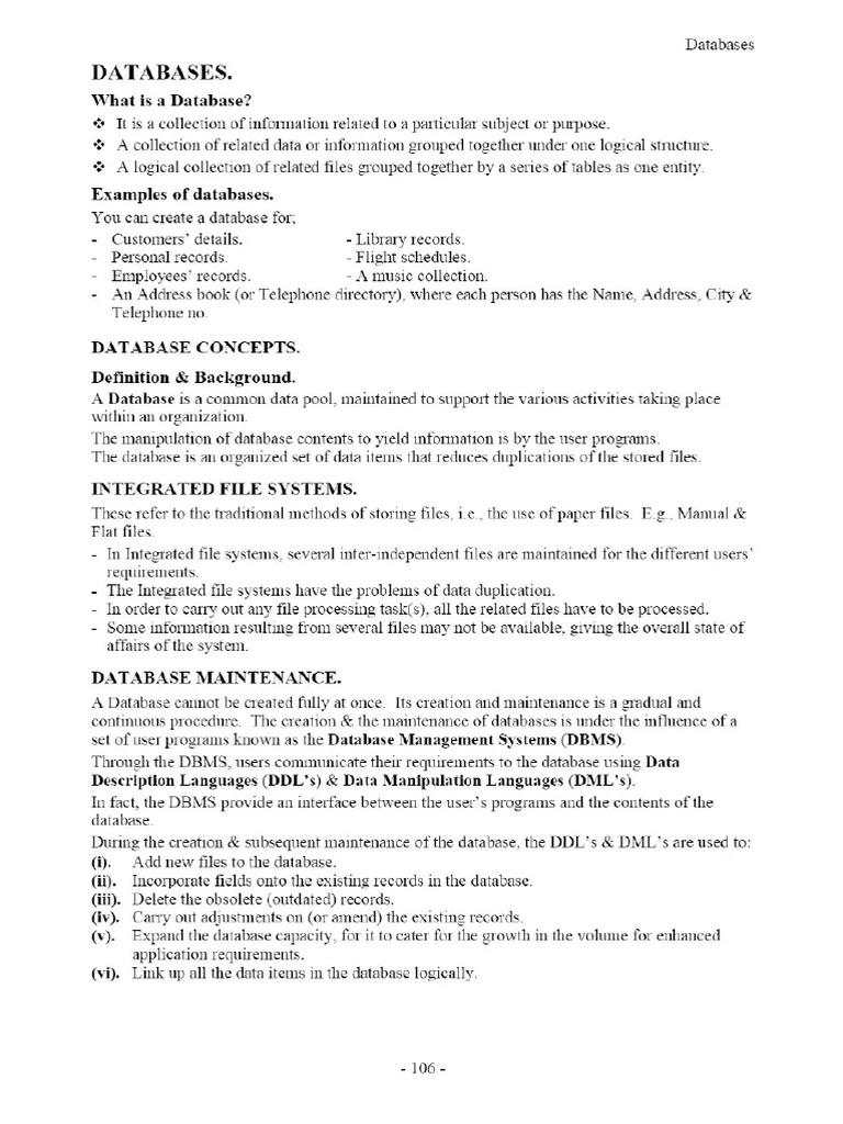 Module 1 (DBMS Definition, Advantages, Disadvantages, Examples) | PDF