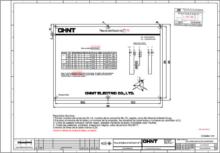 5.CT Nameplate Drawing - Rev.01 | PDF