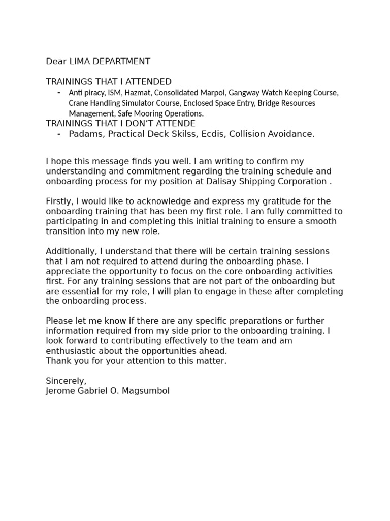 Letter For Lima | PDF