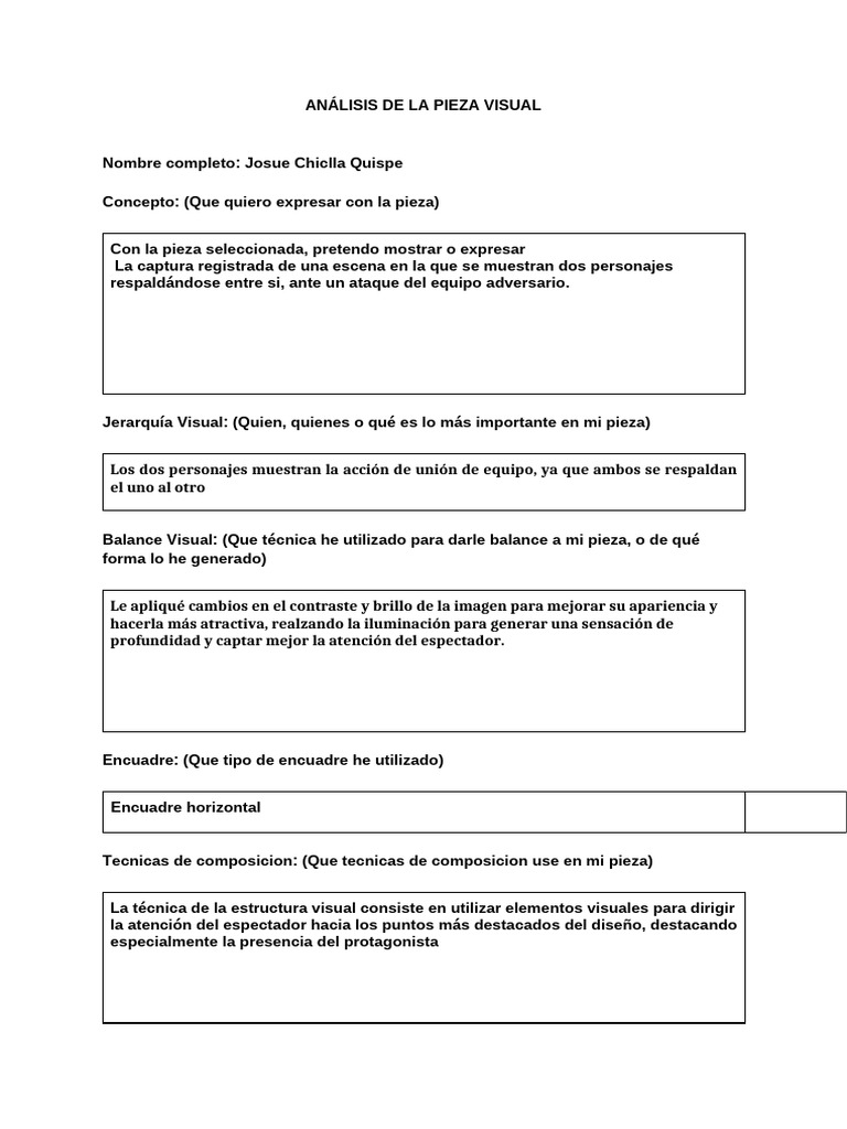 Análisis de La Pieza Visual | PDF