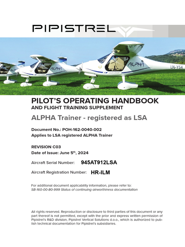 POH 162-0040-002 - C03 Pilot's Operating Handbook | PDF