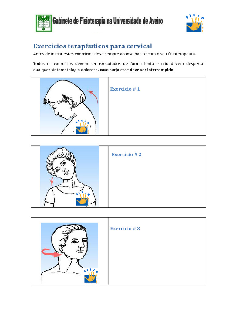GFUA- Exercícios terapêuticos para cervical | PDF